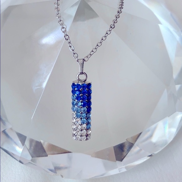 Francesca's Collections | Jewelry | Shades Of Blue Pave Pendant W Chain ...